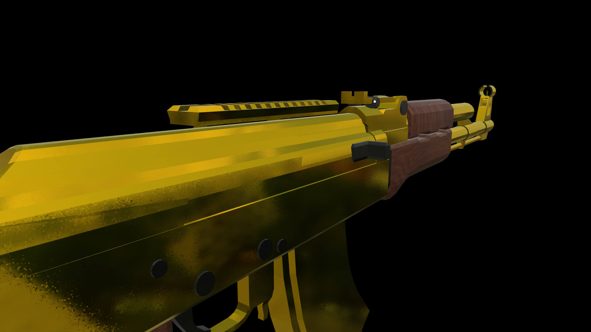 Golden Kalashnikov Exquisite 3D Model of The Gilded AK-47 by MasterClassic