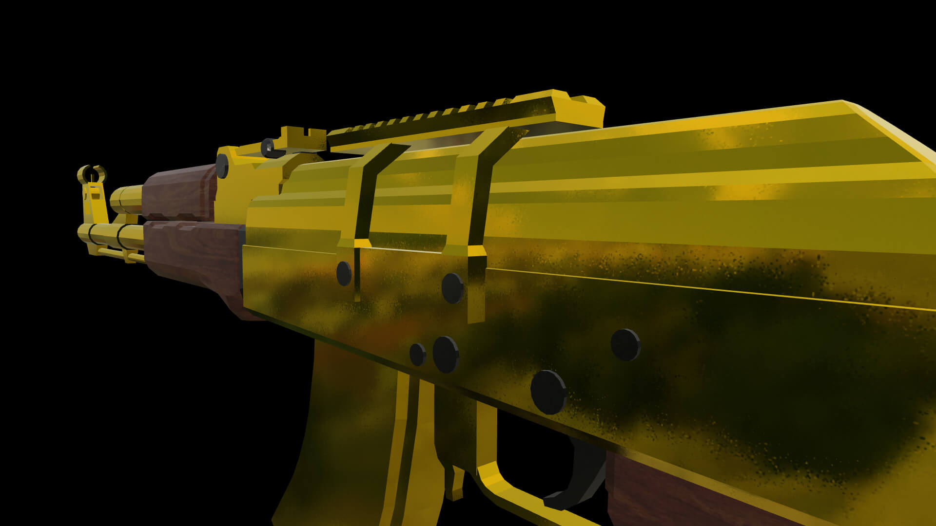 Golden Kalashnikov Exquisite 3D Model of The Gilded AK-47 by MasterClassic