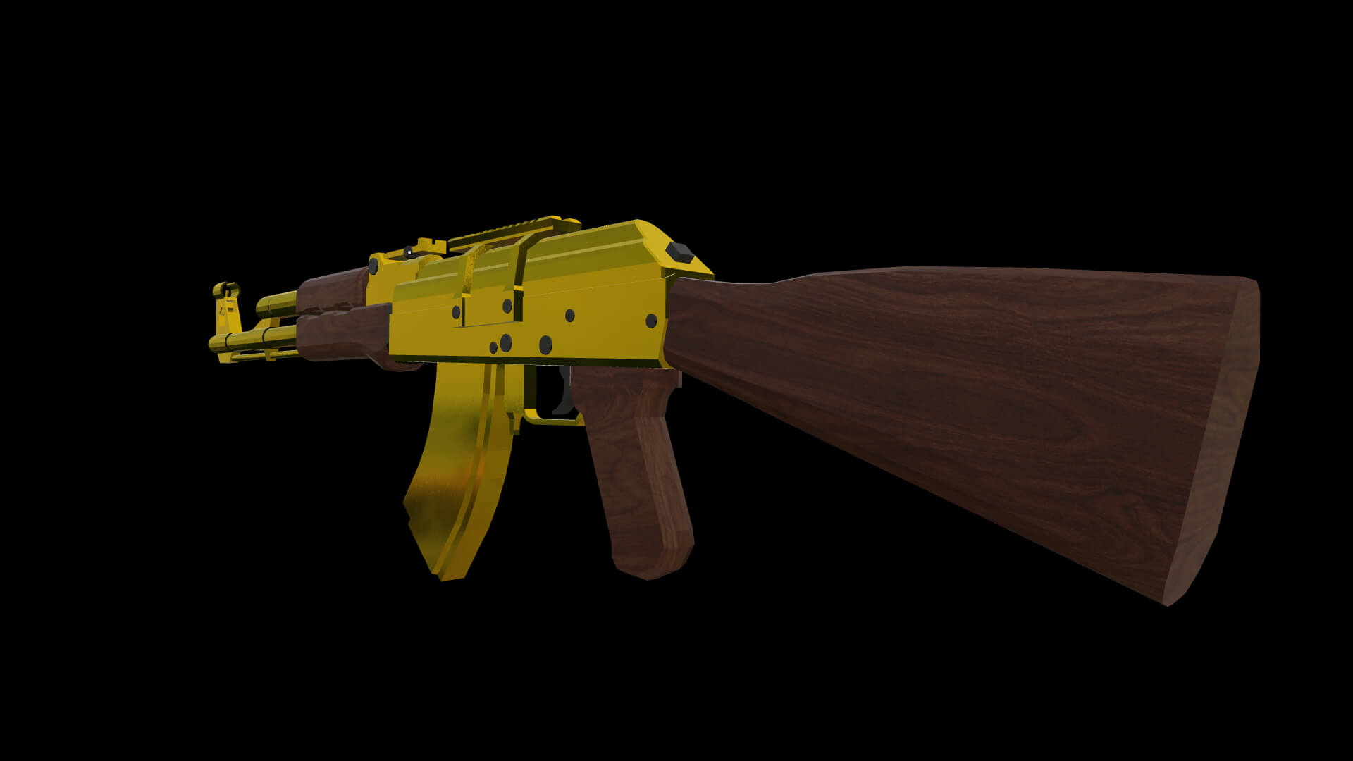 Golden Kalashnikov Exquisite 3D Model of The Gilded AK-47 by MasterClassic