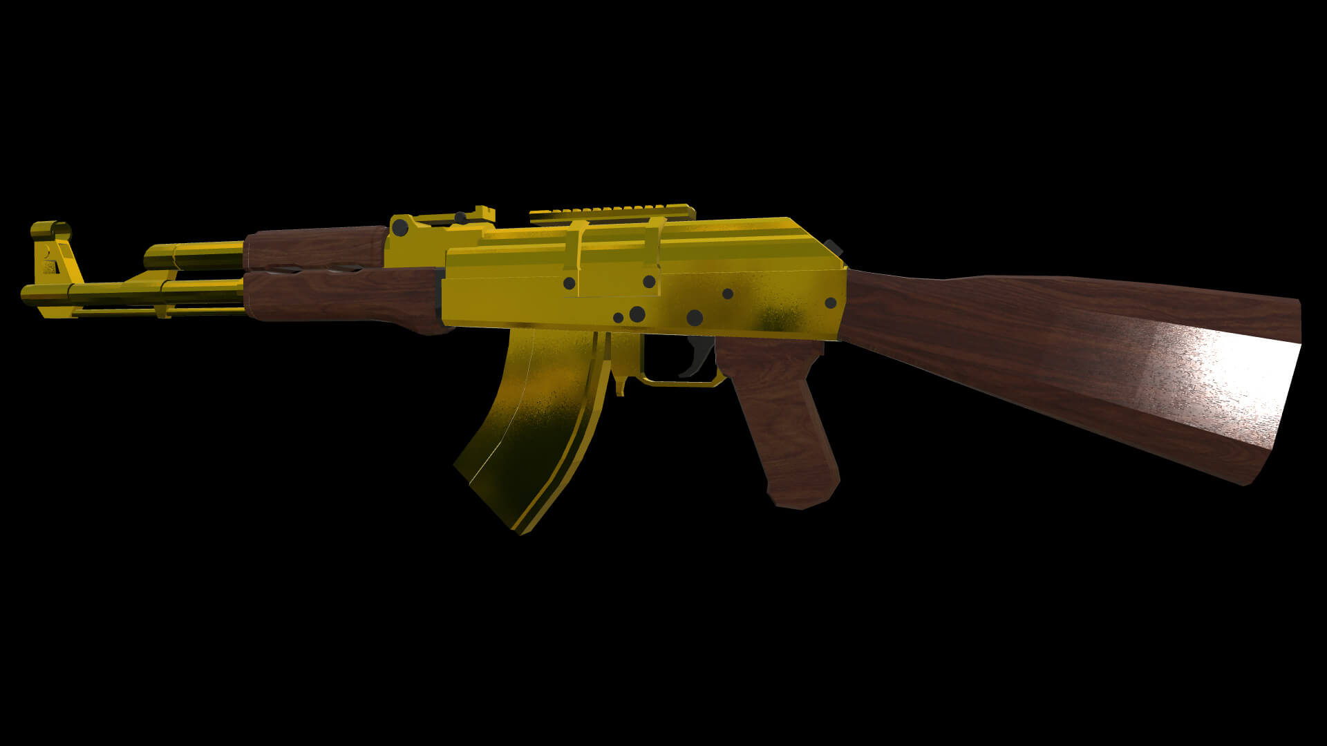 Golden Kalashnikov Exquisite 3D Model of The Gilded AK-47 by MasterClassic