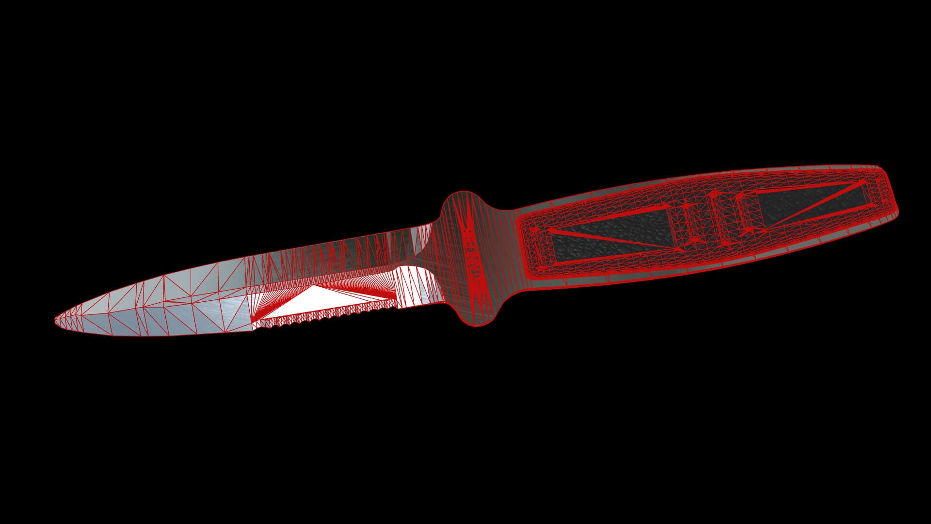 Low Poly Stainless Steel Tactical Combat Knife With a Silver - 3D Model ...
