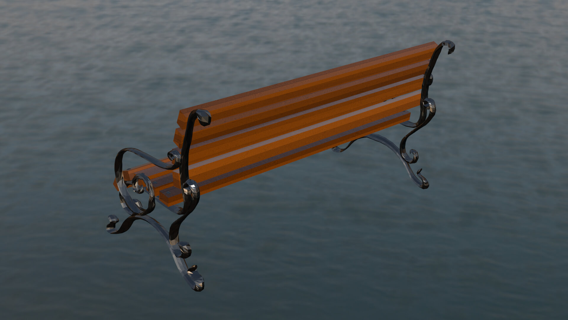Park Bench Made of Wood and Metal - 3D Model by MasterCreates