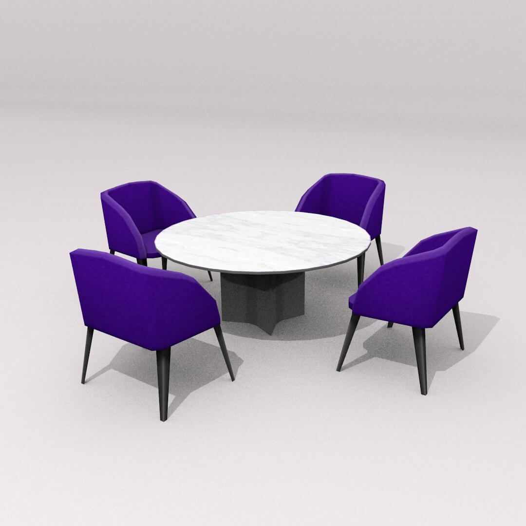 Blue Table And Chairs - Free 3D Model by MasterLink