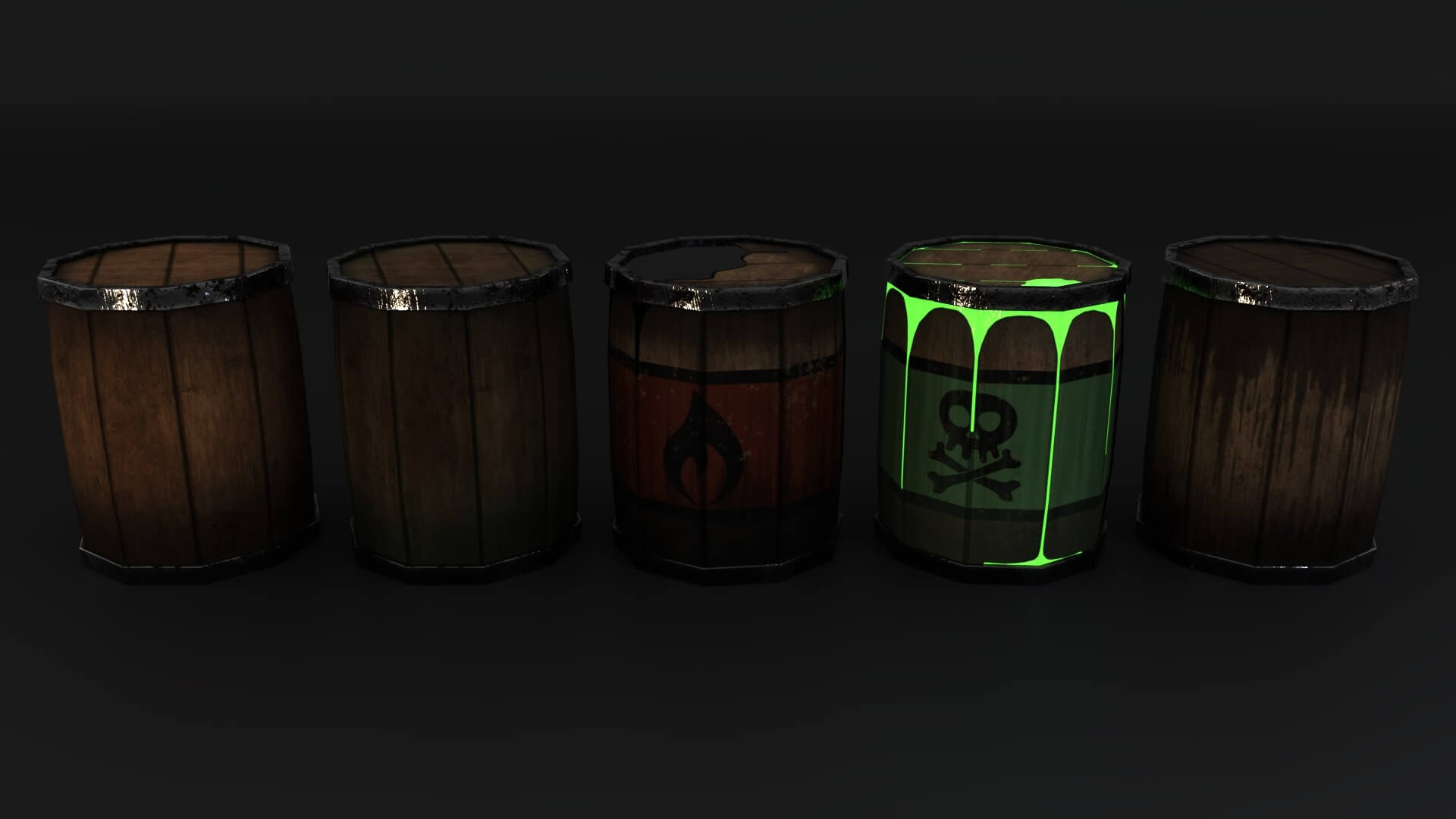 3D Game Render Ready Barrel Variety Pack by matalmas4
