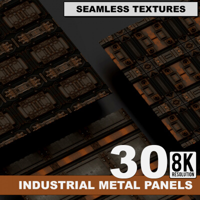 Industrial Metal Panels Seamless Textures - 3D Texture by materialforge