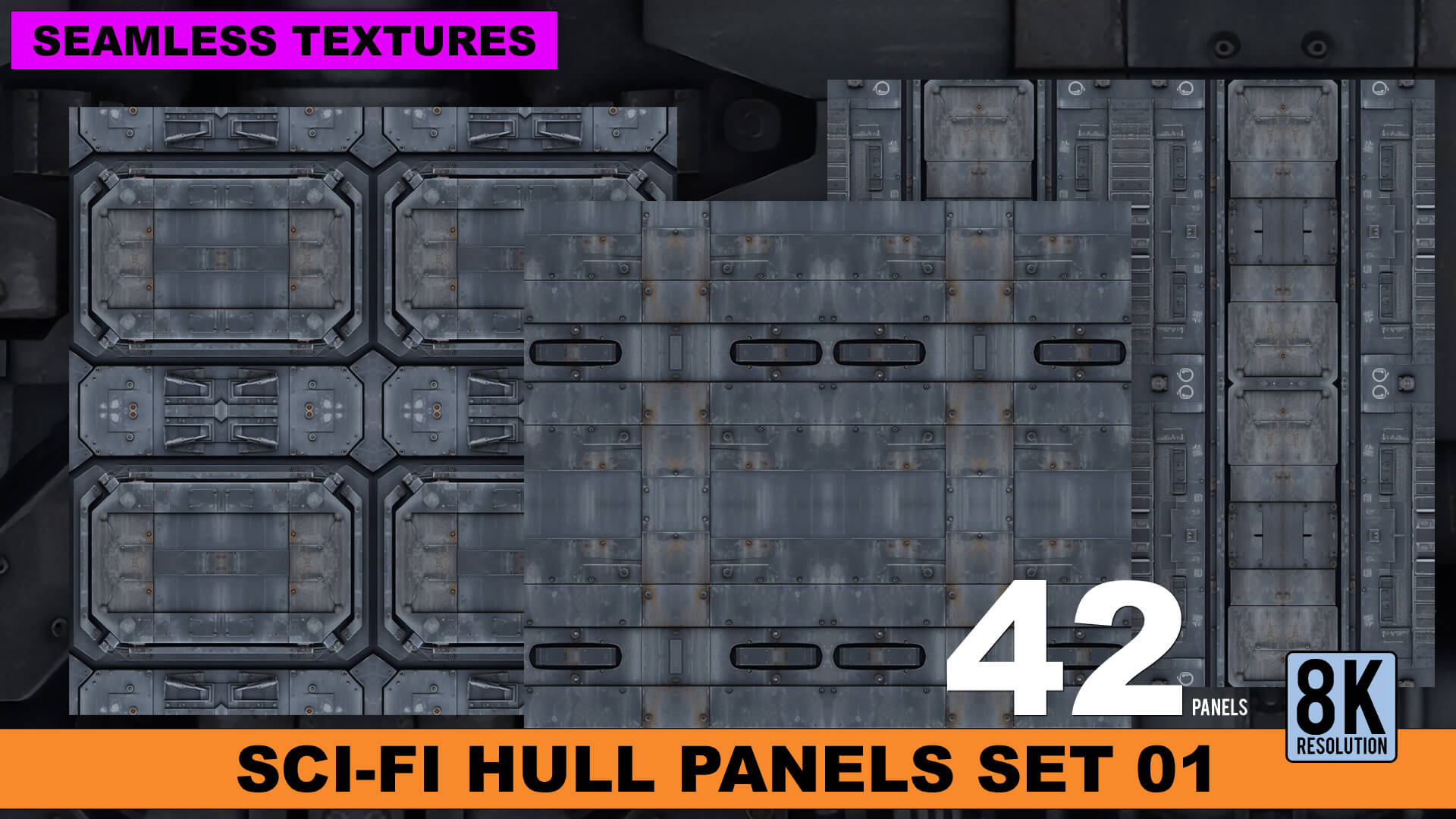 Sci-Fi Hull Panels Set 01 3D Texture by materialforge