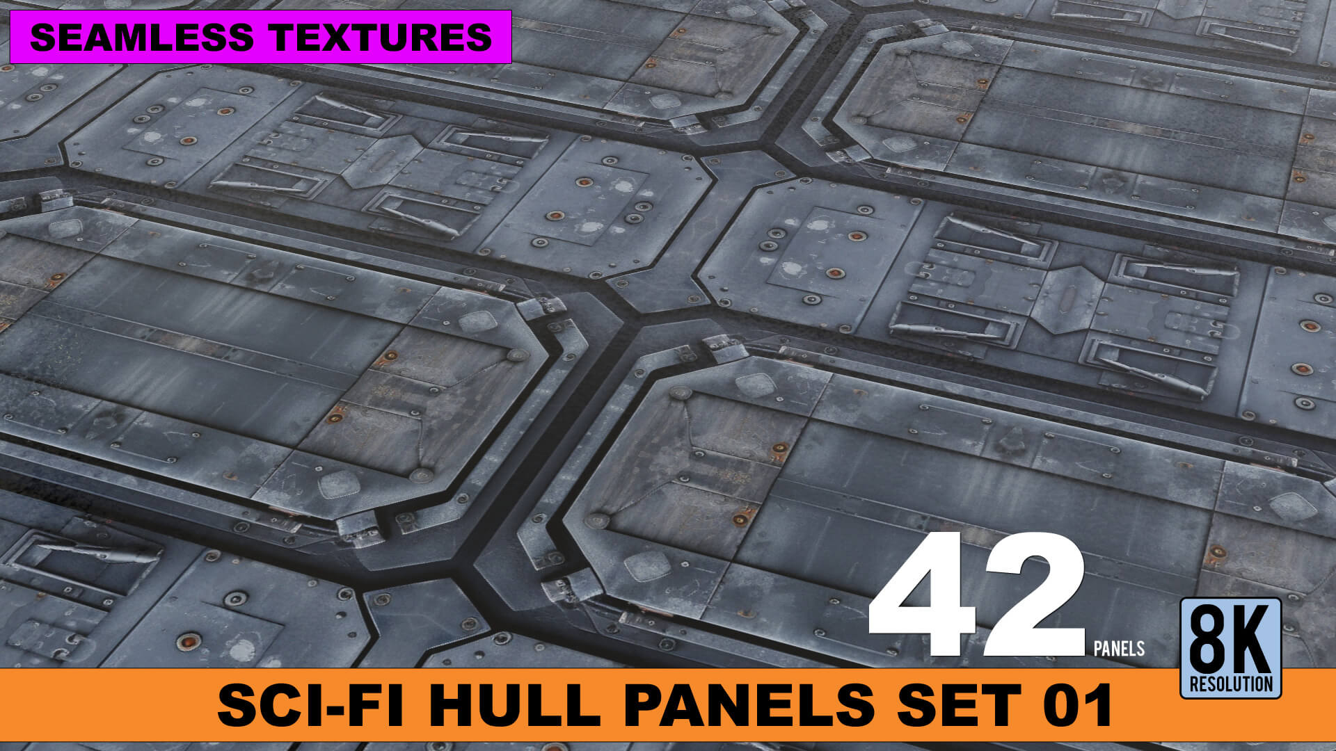 Sci-Fi Hull Panels Set 01 3D Texture by materialforge