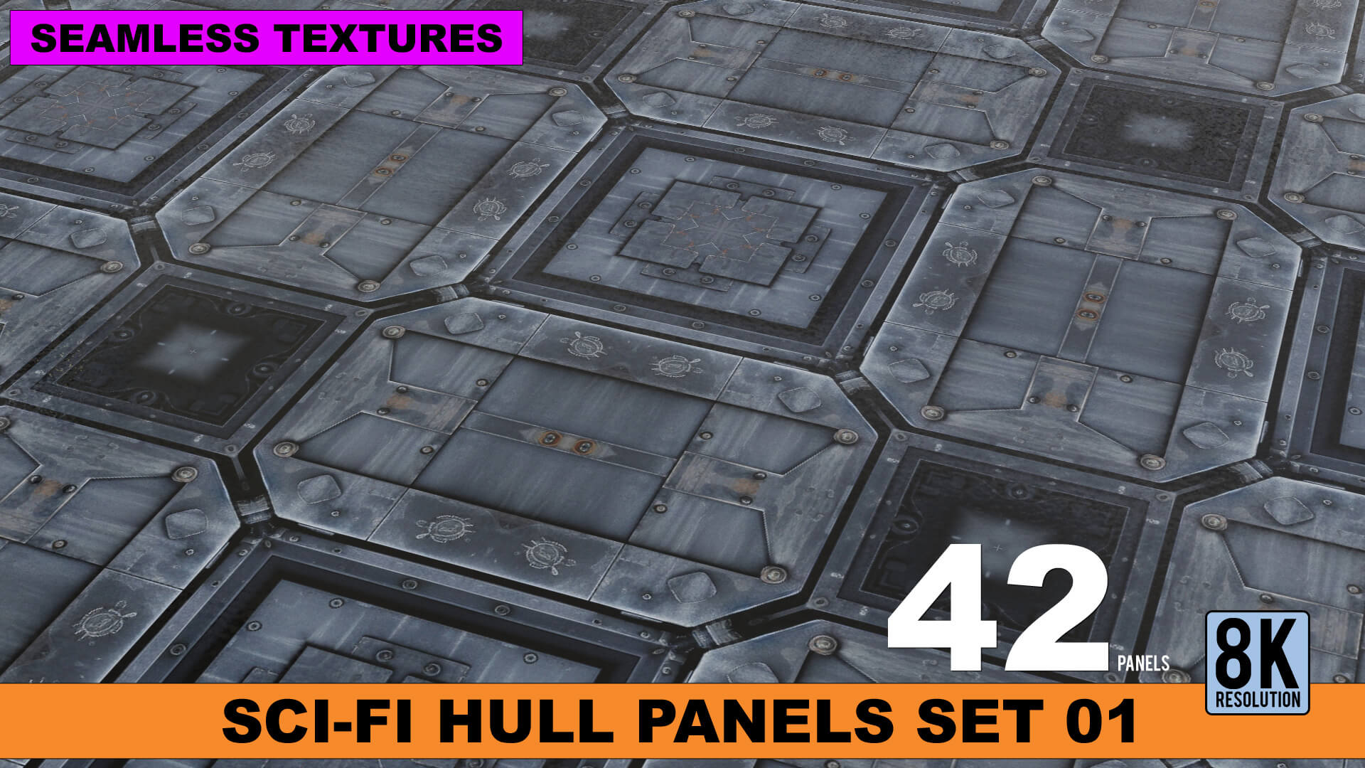 Sci-Fi Hull Panels Set 01 3D Texture by materialforge
