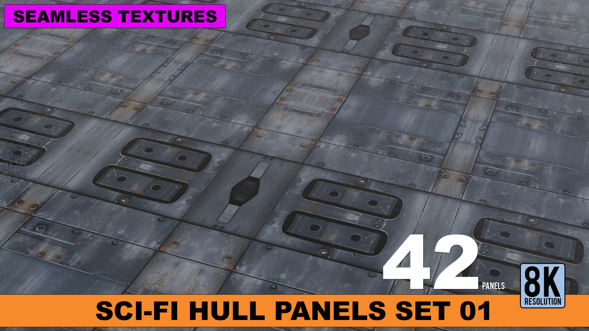 Sci-Fi Hull Panels Set 01 3D Texture by materialforge