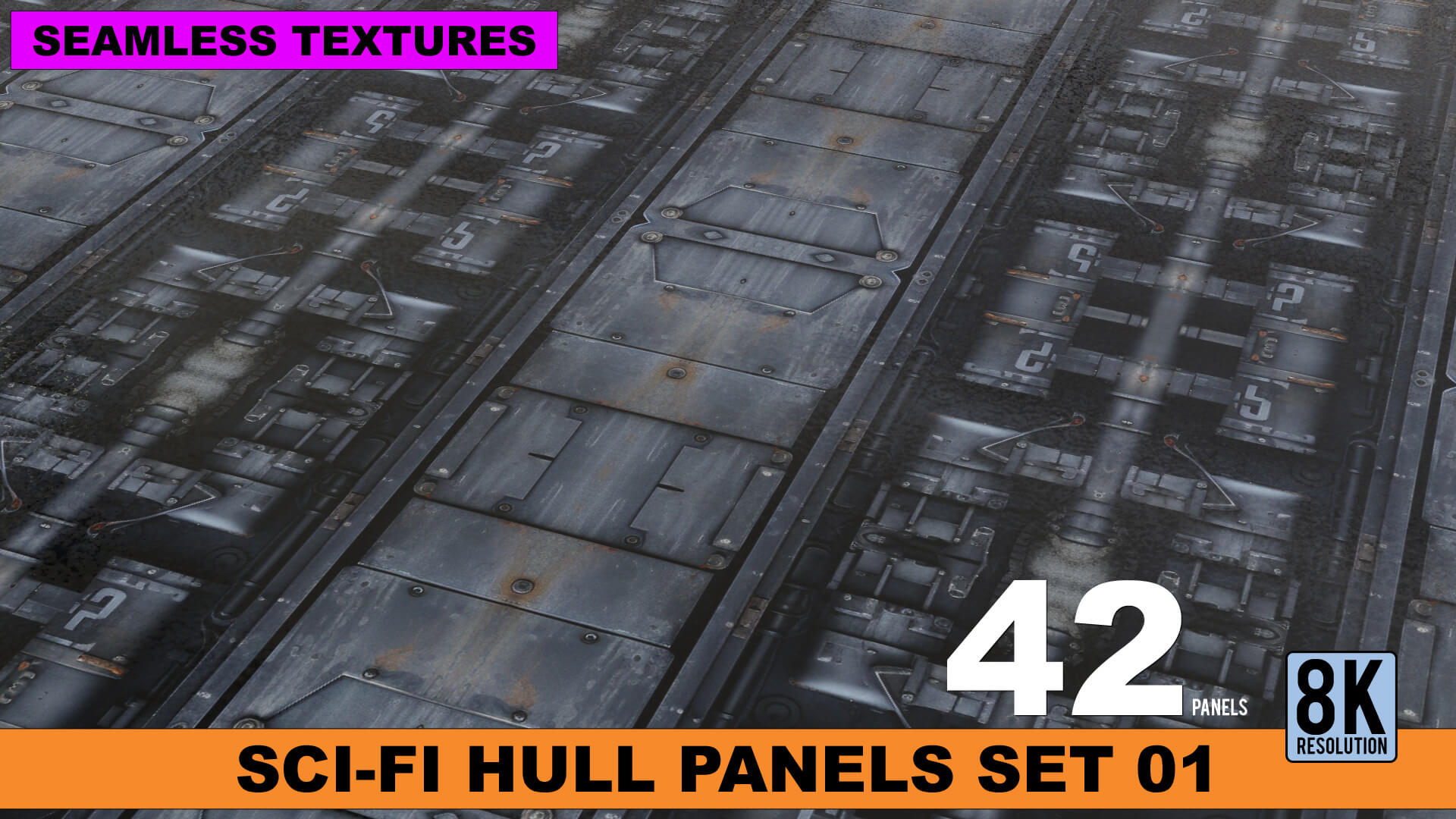 Sci-Fi Hull Panels Set 01 3D Texture by materialforge