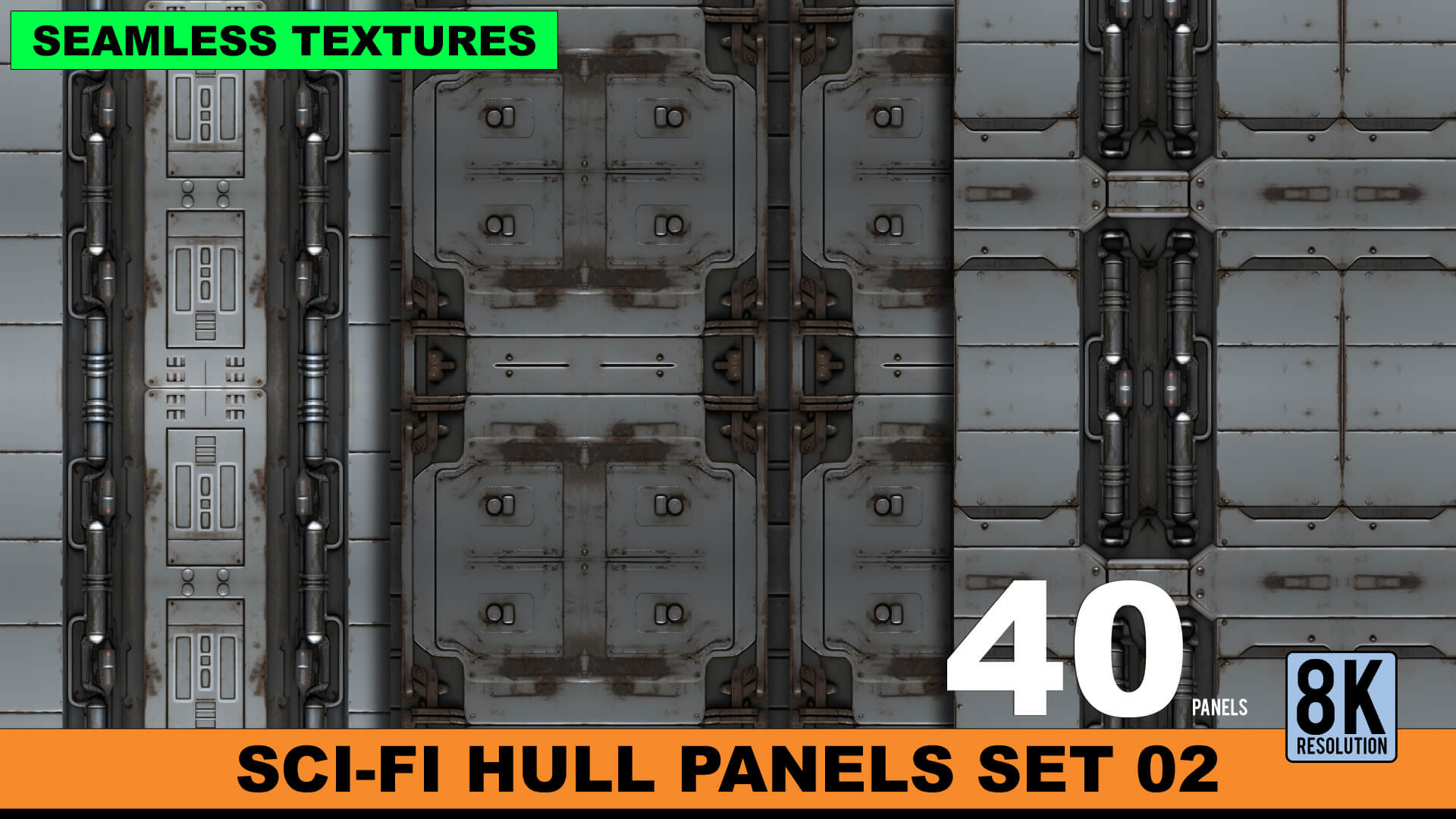 Sci-Fi Hull Panels Set 02 3D Texture by materialforge