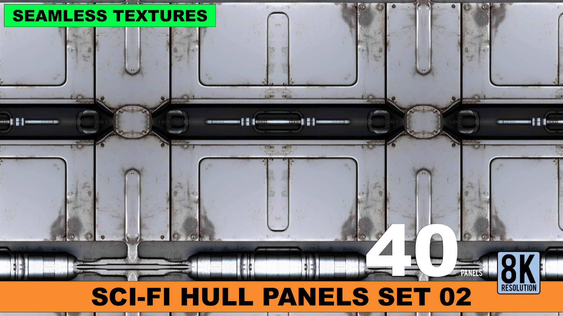 Sci-Fi Hull Panels Set 02 3D Texture by materialforge