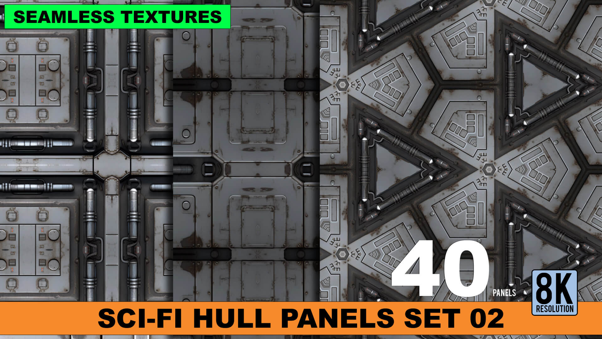 Sci-Fi Hull Panels Set 02 3D Texture by materialforge