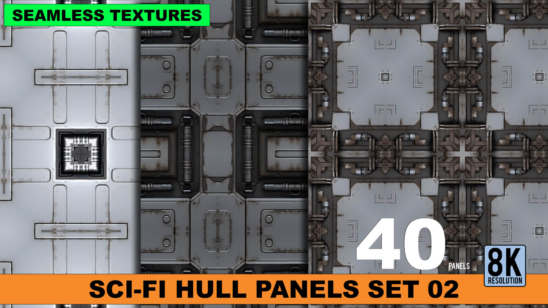 Sci-Fi Hull Panels Set 02 3D Texture by materialforge