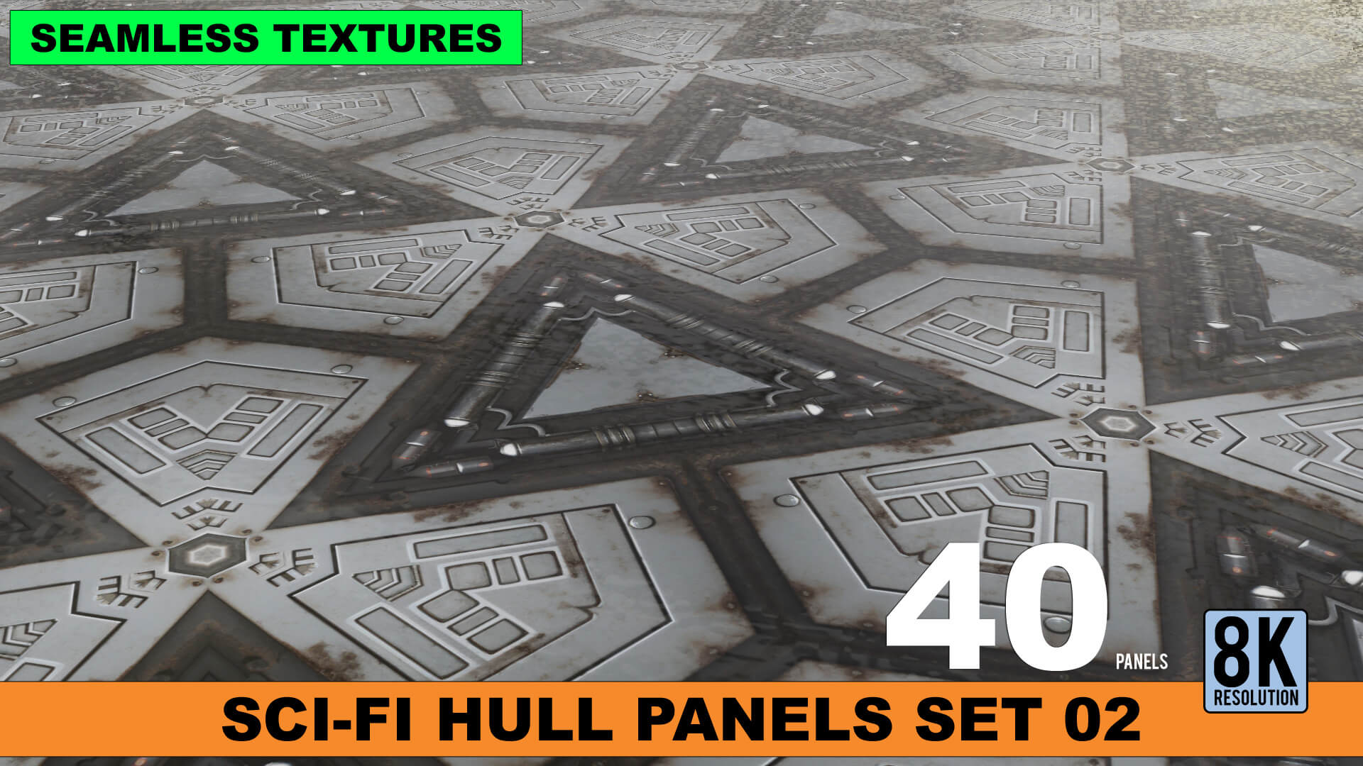 Sci-Fi Hull Panels Set 02 3D Texture by materialforge