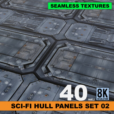 Sci-Fi Hull Panels Set 01 3D Texture by materialforge