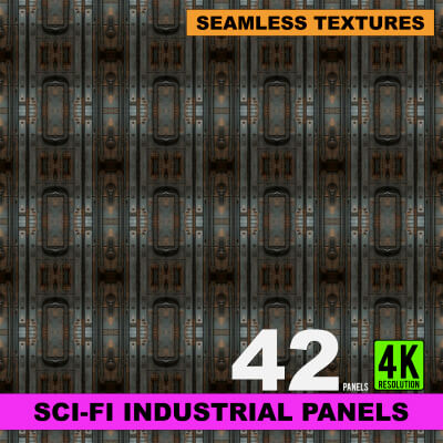 Sci-Fi Industrial Panels Seamless Textures 3D Texture by materialforge