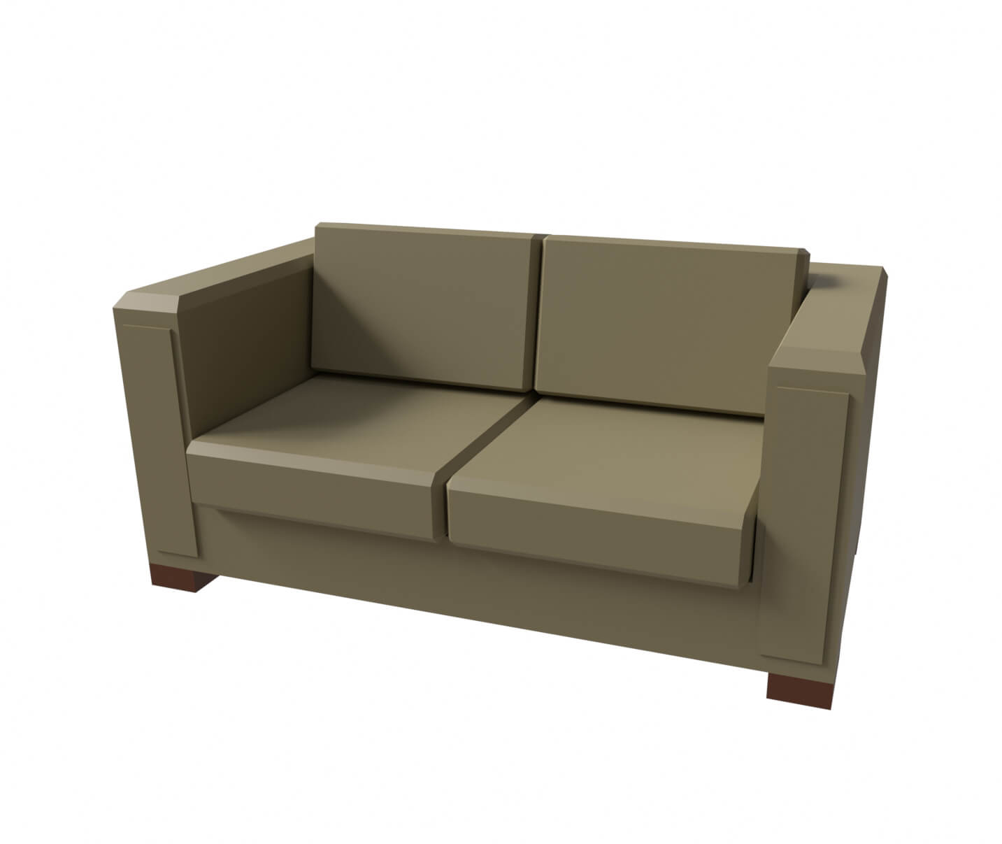 Cream Sofa Low Poly - Free 3D Model by Matt86