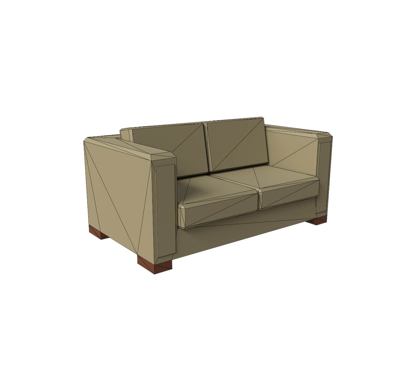 Cream Sofa Low Poly - Free 3D Model by Matt86