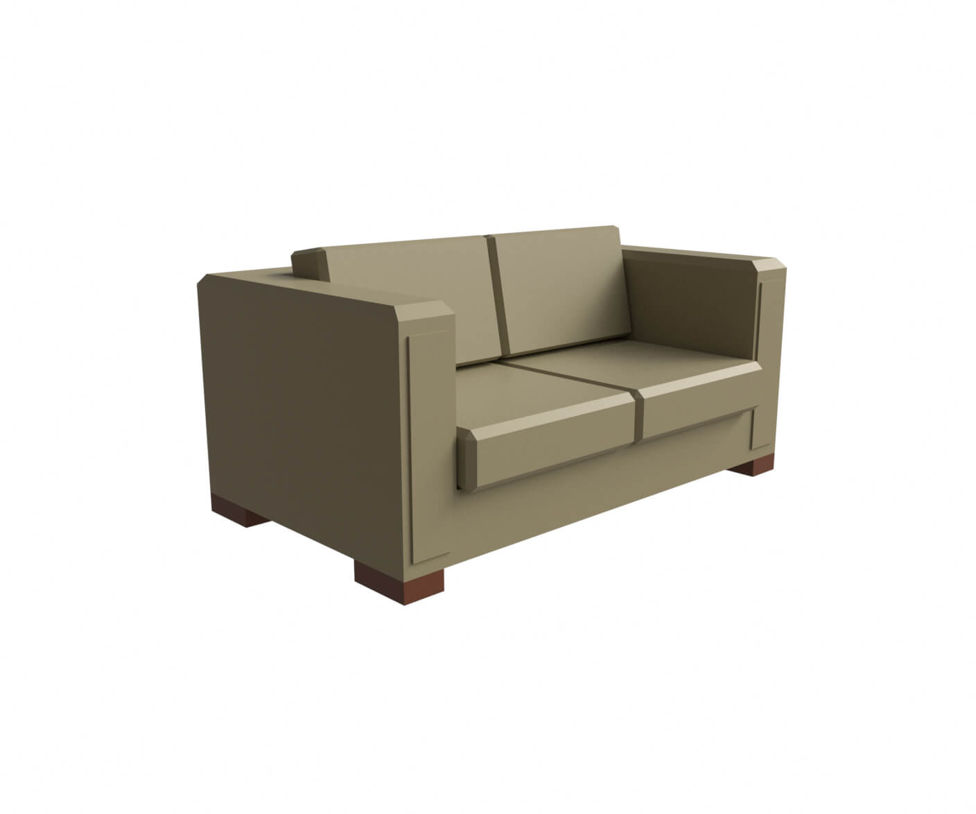 Cream Sofa Low Poly - Free 3D Model by Matt86