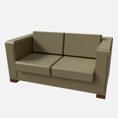 Cream Sofa Low Poly - Free 3D Model by Matt86