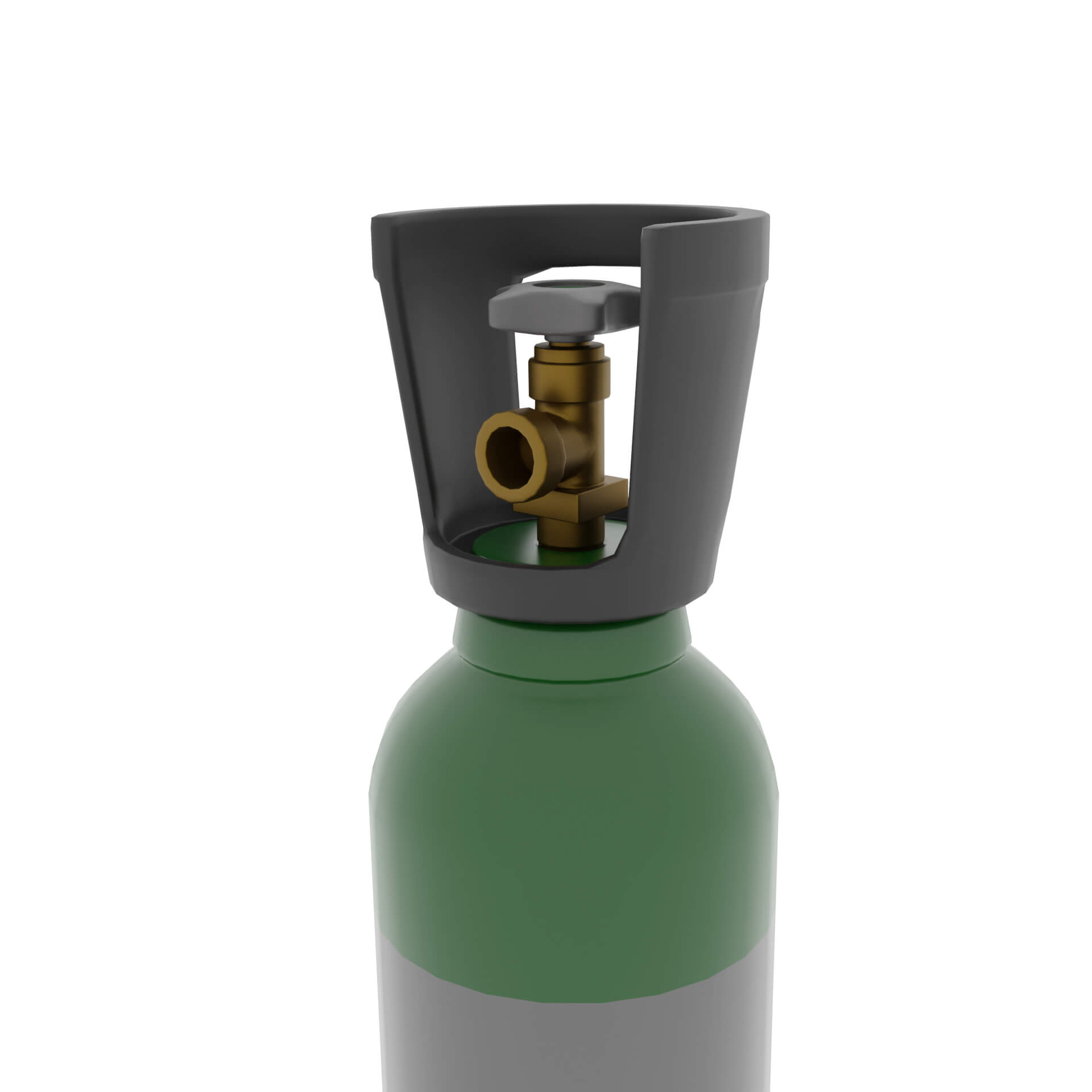 Gas Cylinders W/ On/Off Valve, Oxygen, Argon, CO2, Mixed Gas - 3D Model ...
