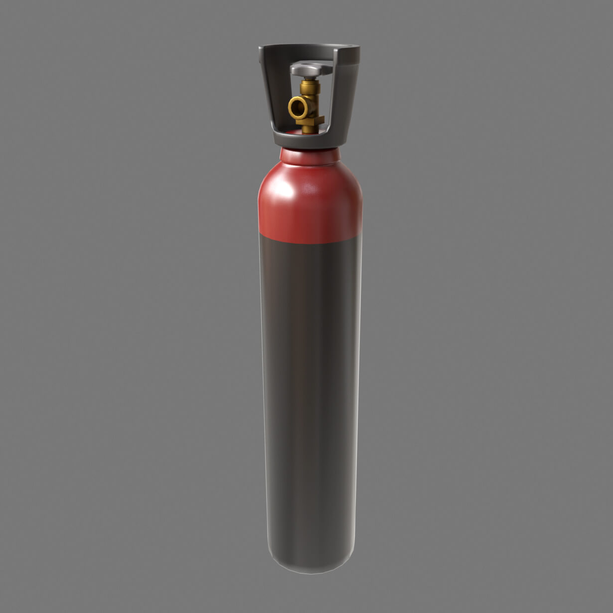 Gas Cylinders W/ On/Off Valve, Oxygen, Argon, CO2, Mixed Gas - 3D Model ...