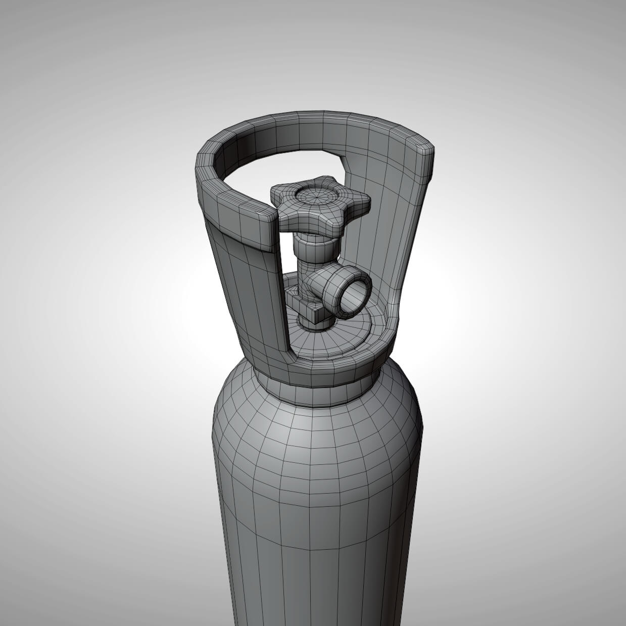 Gas Cylinders W/ On/Off Valve, Oxygen, Argon, CO2, Mixed Gas - 3D Model ...