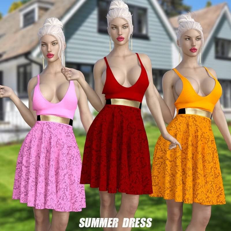 dForce Summer Dress For G8F/G8.1F - Daz Content by matteoio