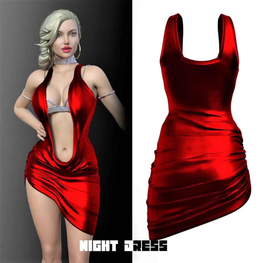 Night Dress G8F/G8.1F - Daz Content by matteoio