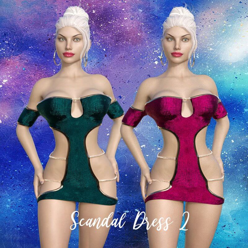 Scandal Dress 2 G8F/G8.1F/G3F - Daz Content by matteoio