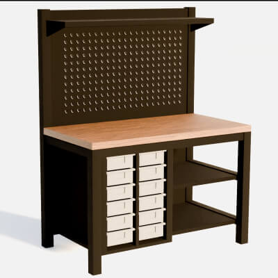 Low-Poly Workbench Free 3D Model by Mauri3dForge