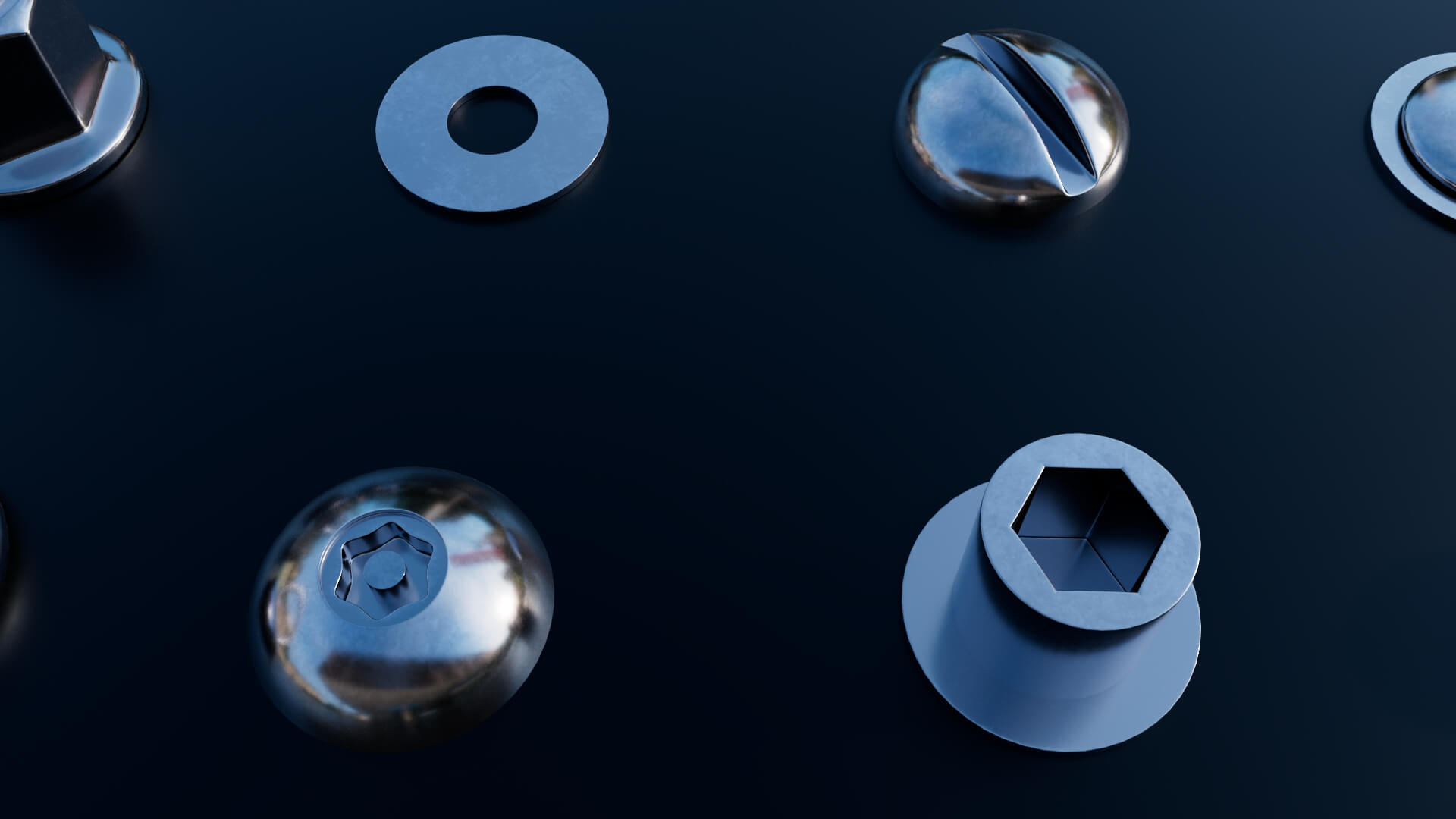 Screws Chromium - 3D Model by Mavas3D