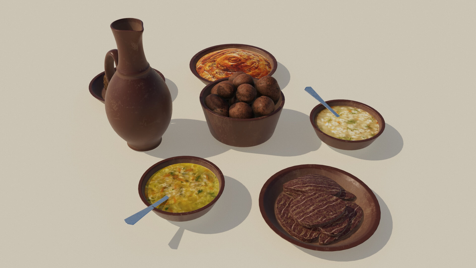 Ceramic Tavern Food Dishes - 3D Model by Mavas3D