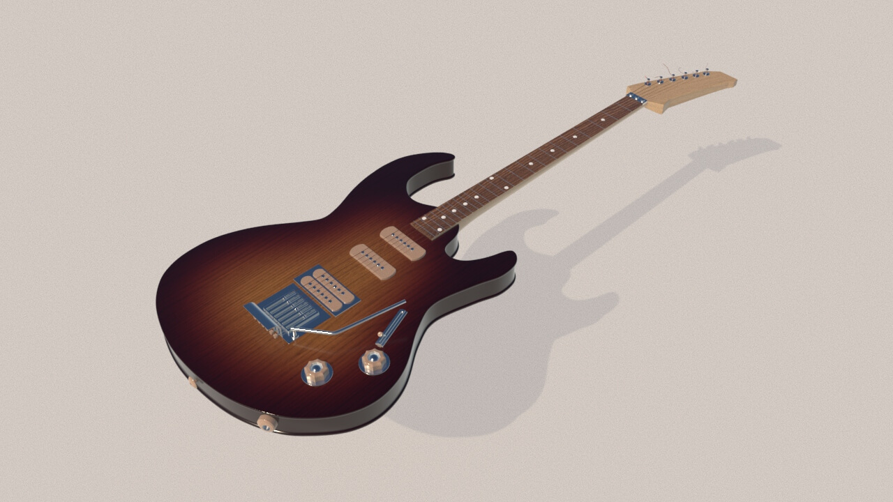 Electric Guitar B - 3D Model by Mavas3D