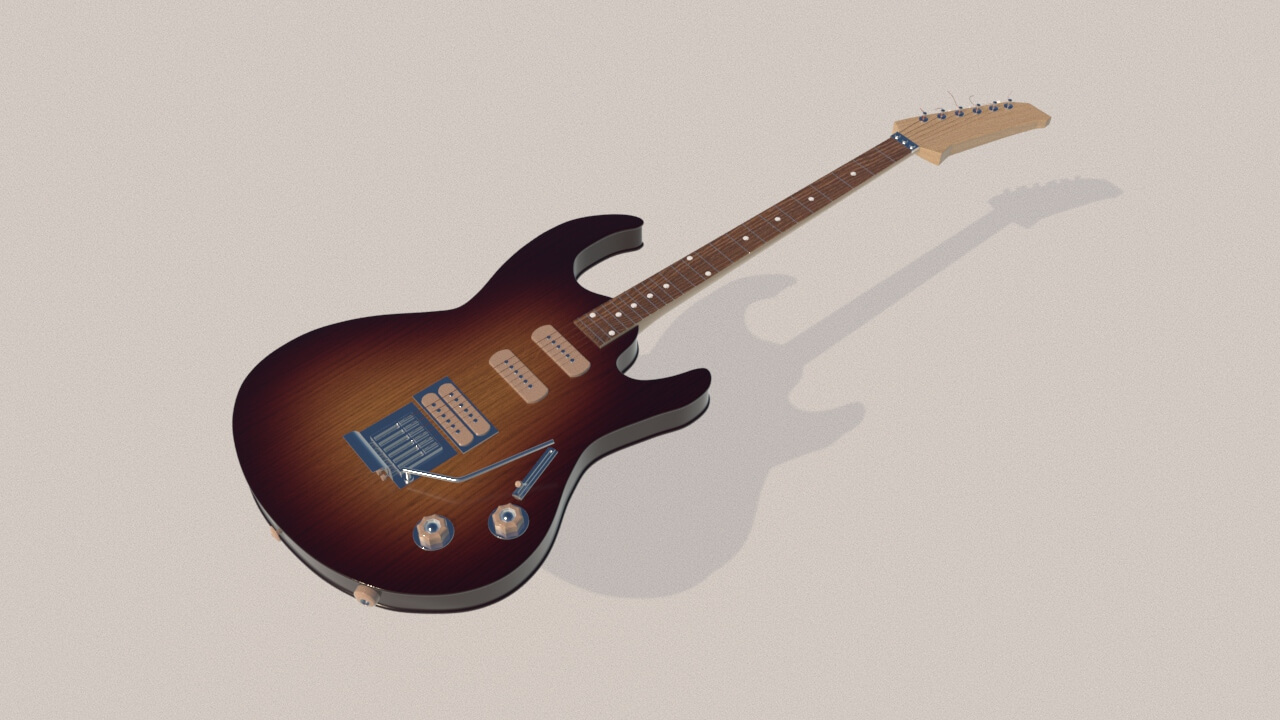 Electric Guitar B - 3D Model by Mavas3D