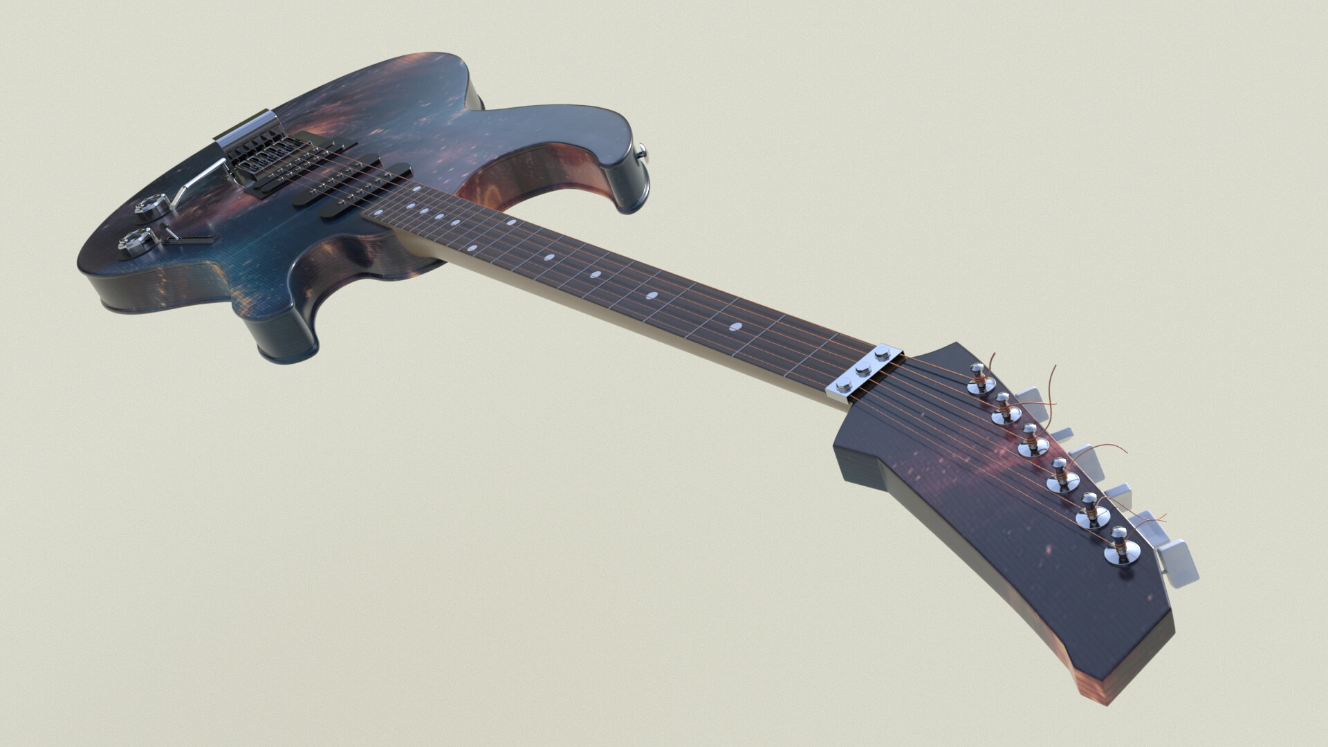 Electric Guitar Stars - 3D Model by Mavas3D