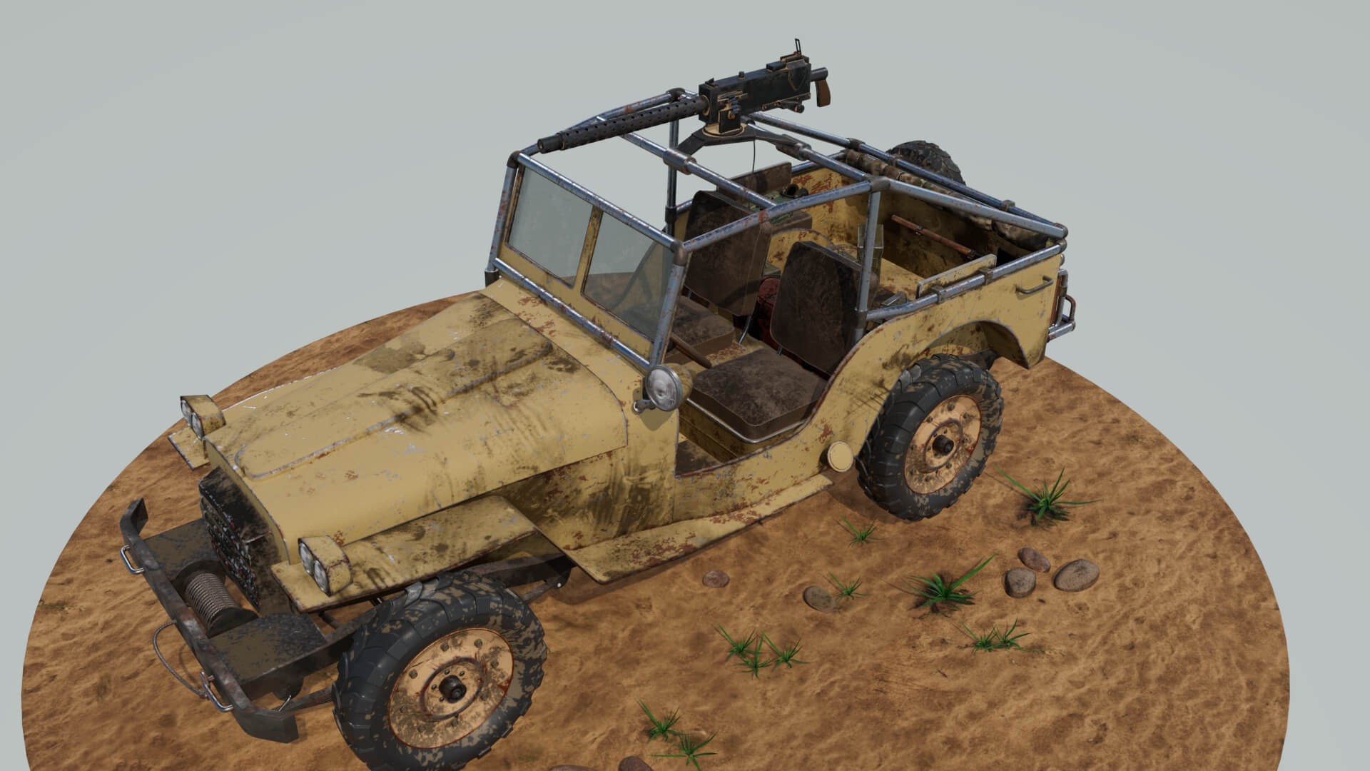 Jeep Yellow Old - 3D Model by Mavas3D