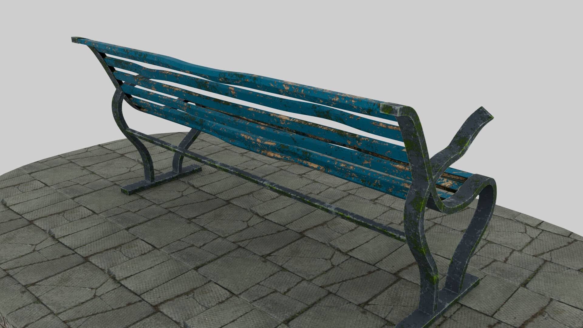 Old Blue Bench - 3D Model by Mavas3D