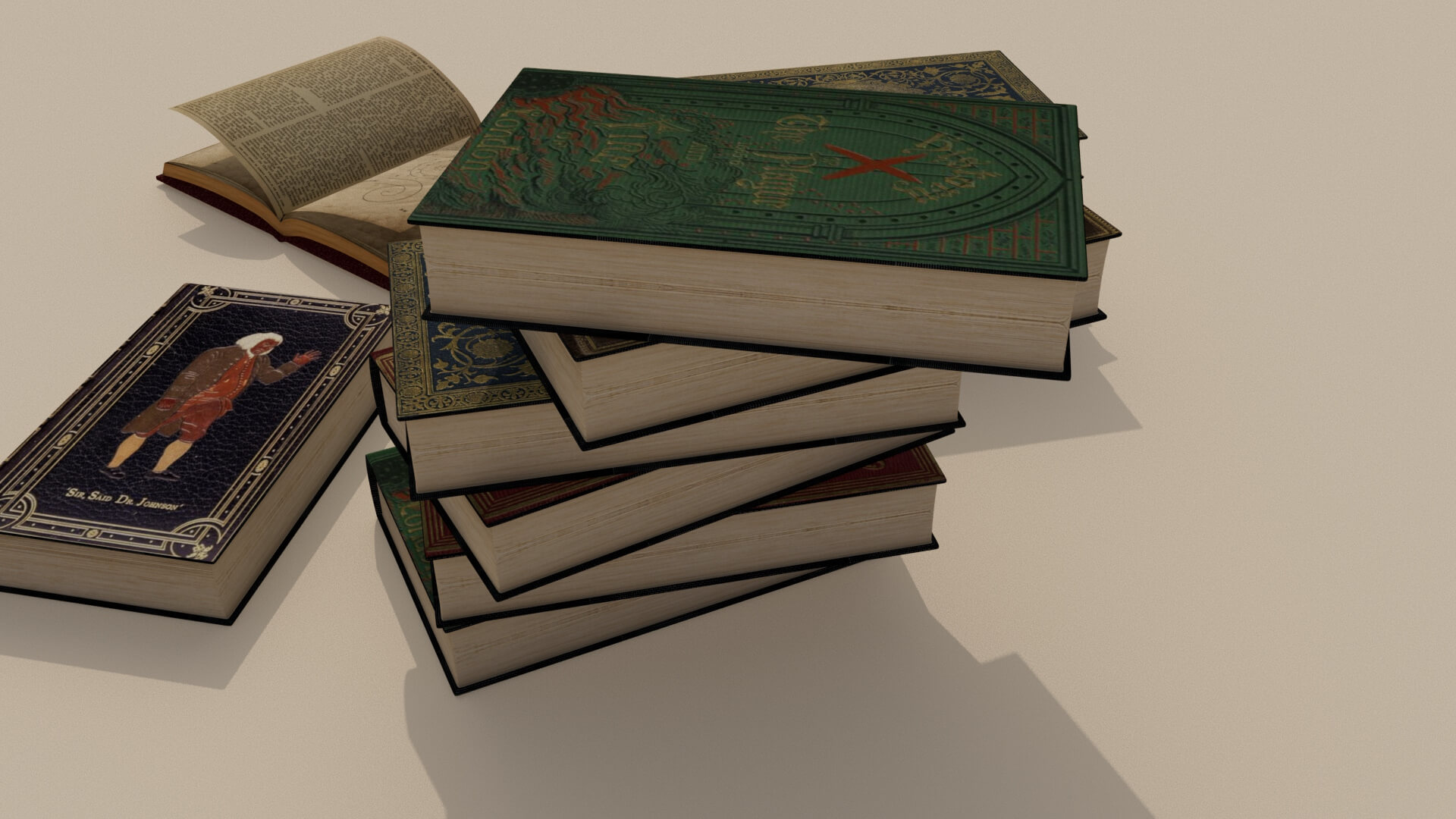 Collection Old Books - Free 3D Model by Mavas3D