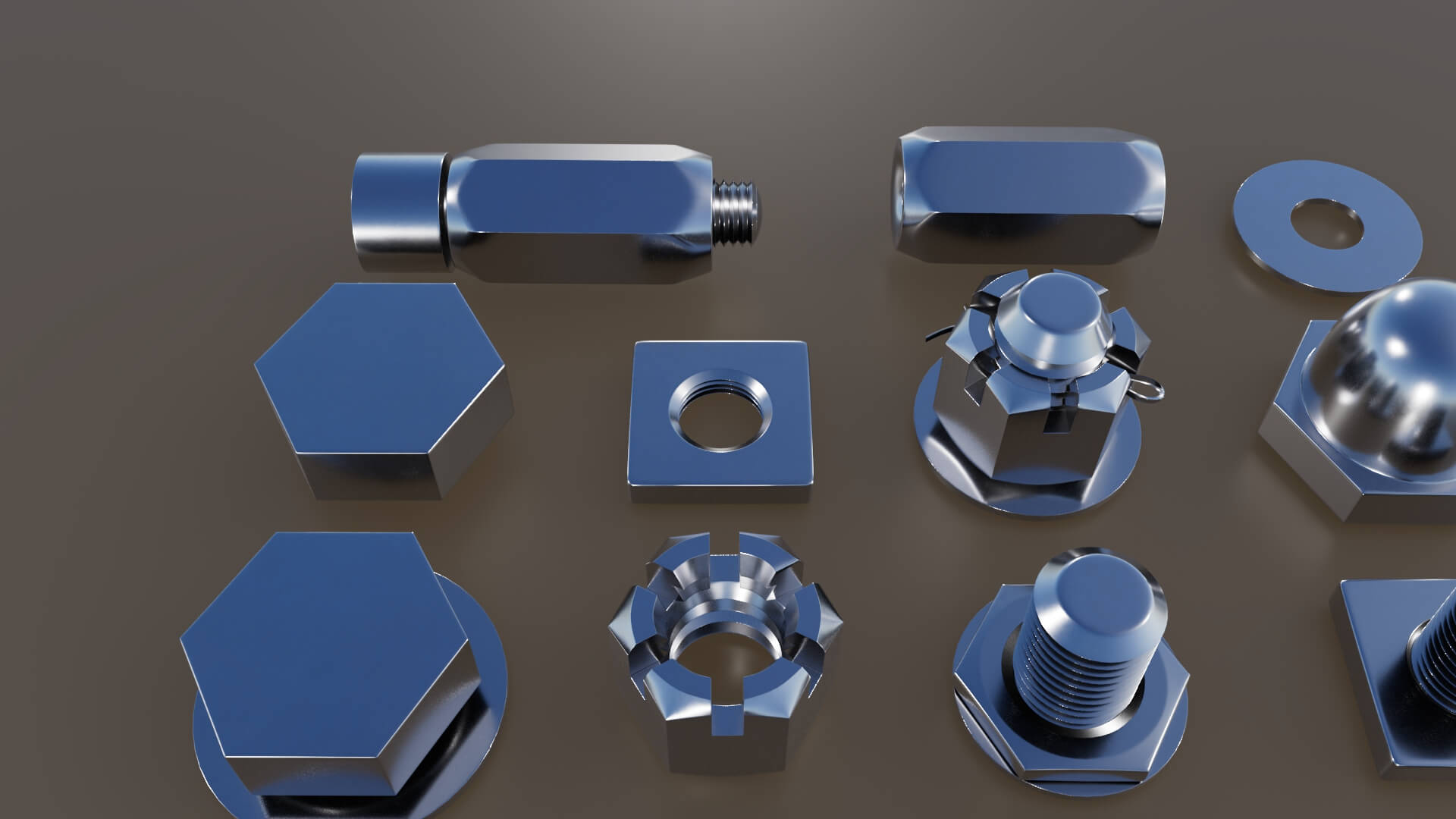 Threaded Connections Chromium - 3D Model by Mavas3D