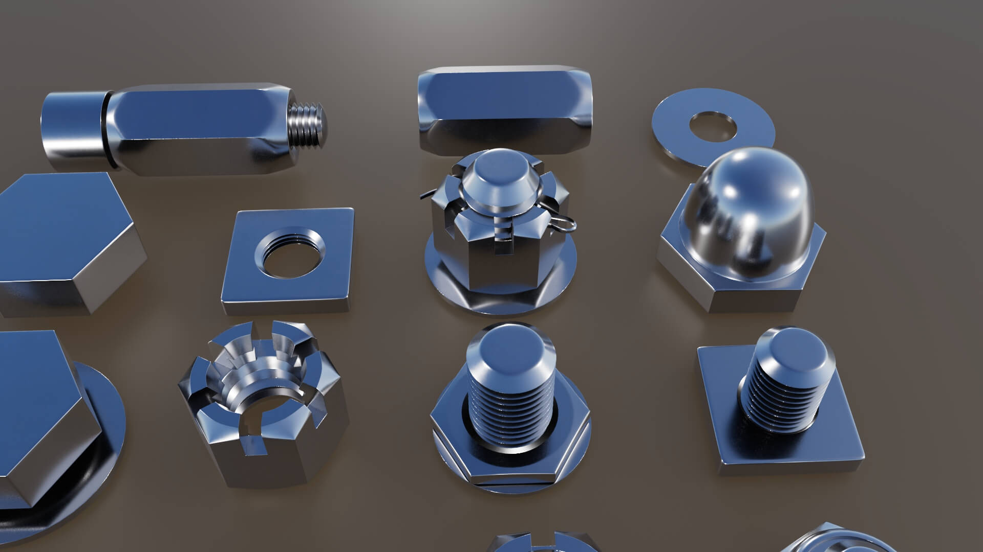 Threaded Connections Chromium - 3D Model by Mavas3D