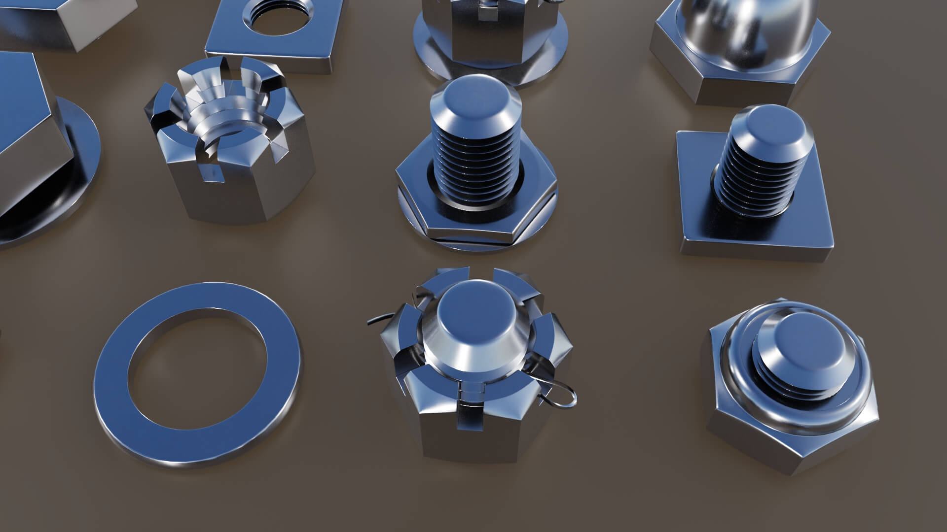 Threaded Connections Chromium - 3D Model by Mavas3D