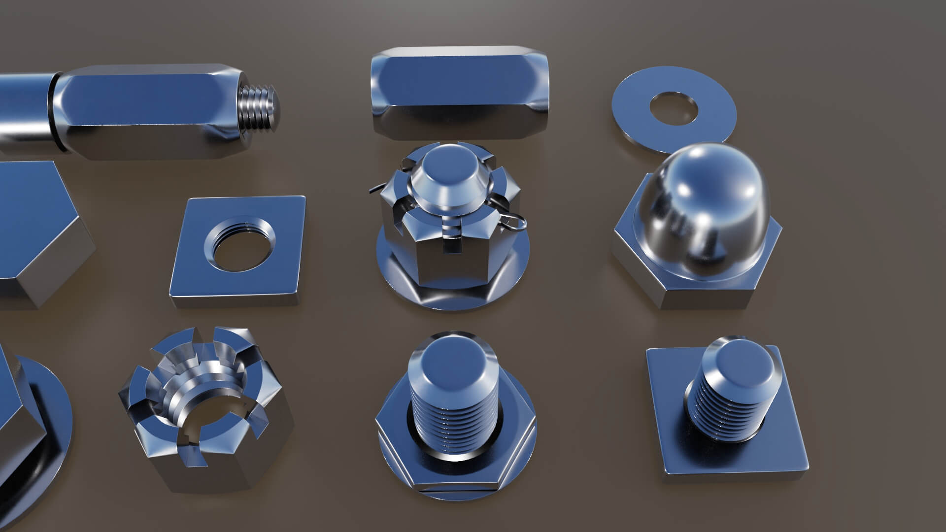 Threaded Connections Chromium - 3D Model by Mavas3D