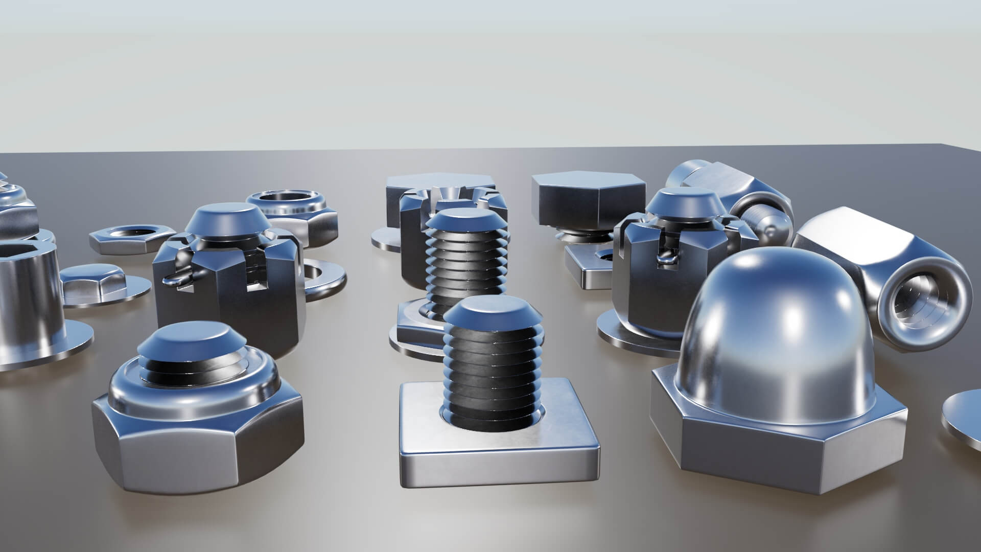 Threaded Connections Chromium - 3D Model by Mavas3D
