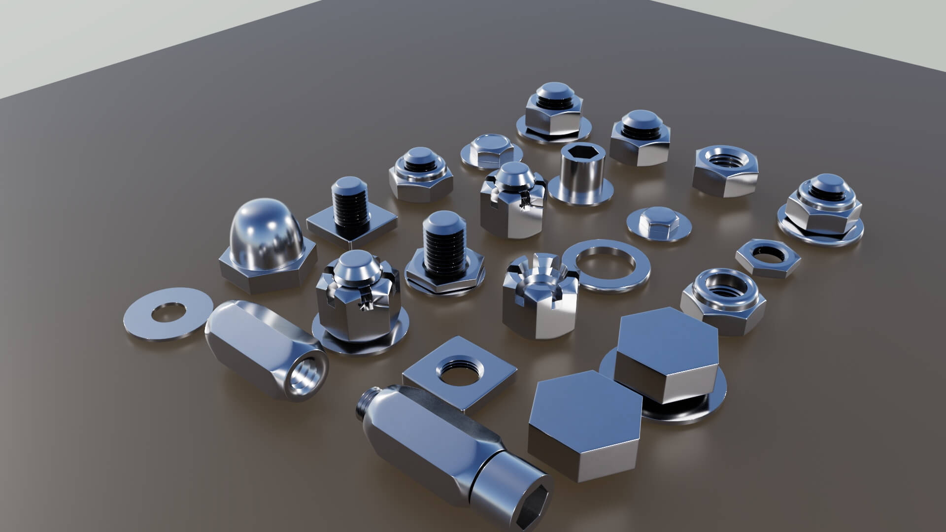 Threaded Connections Chromium - 3D Model by Mavas3D