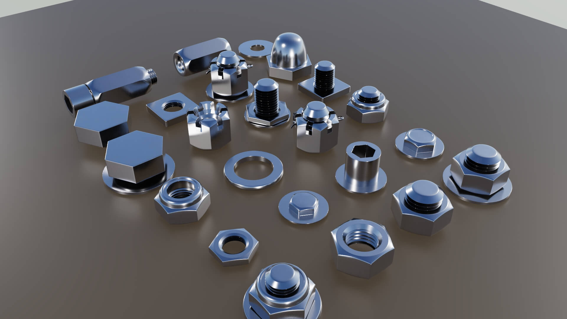 Threaded Connections Chromium - 3D Model by Mavas3D