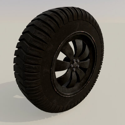 Wheel Rust Black Old - 3D Model by Mavas3D