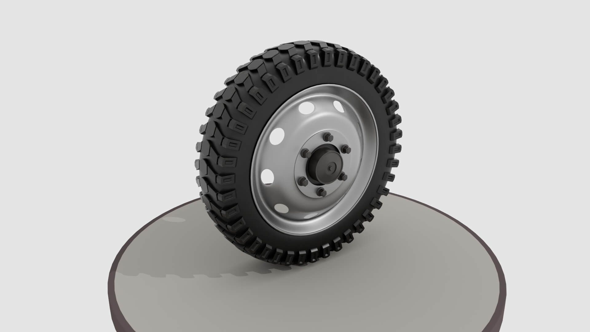Wheel With Disk and Nuts - 3D Model by Mavas3D