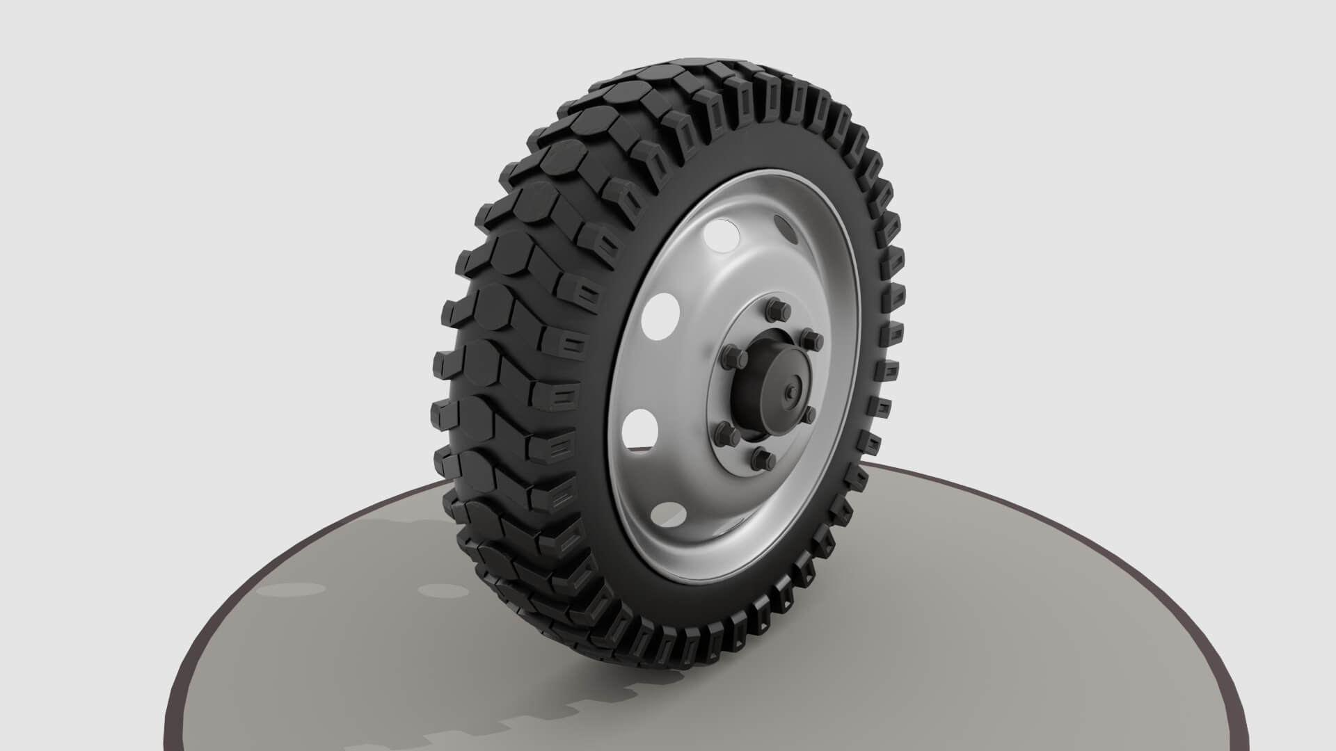 Wheel With Disk and Nuts - 3D Model by Mavas3D